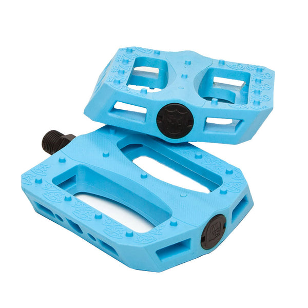 S&M Mike Hoder BTM Nylon BMX Platform Pedals - 9/16 - Cyan Blue ...