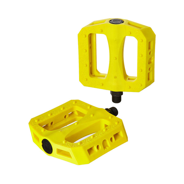 S&M Mike Hoder BTM Nylon BMX Platform Pedals - 9/16 - Yellow - BMXGuru ...