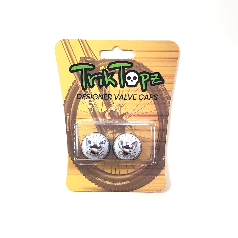 Trik Topz Navy Logo Valve Caps - Pair - BMXGuru.com / C&W Cycle