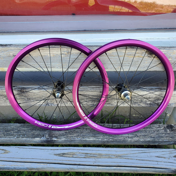 20 TNT M80X Freewheel BMX Wheelset Pair Purple BMXGuru C W Cycle