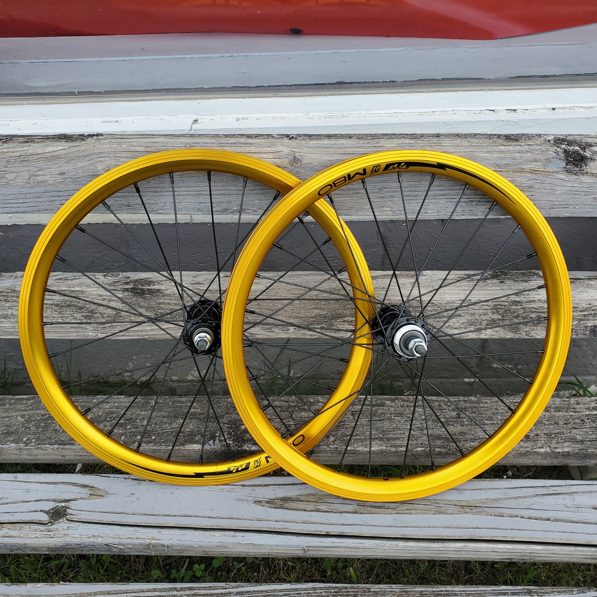 20" TNT M80X Freewheel BMX Wheelset - Pair - Gold - BMXGuru.com / C&W Cycle