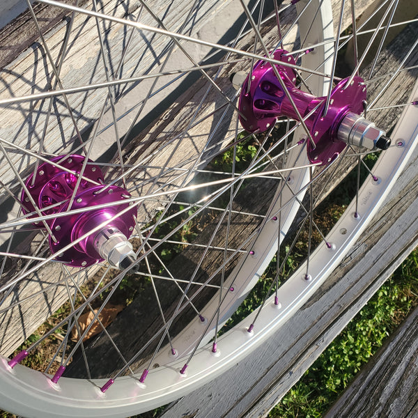 26" Araya 7X / TNT Revolver BMX Wheels - Pair - Silver / Purple ...
