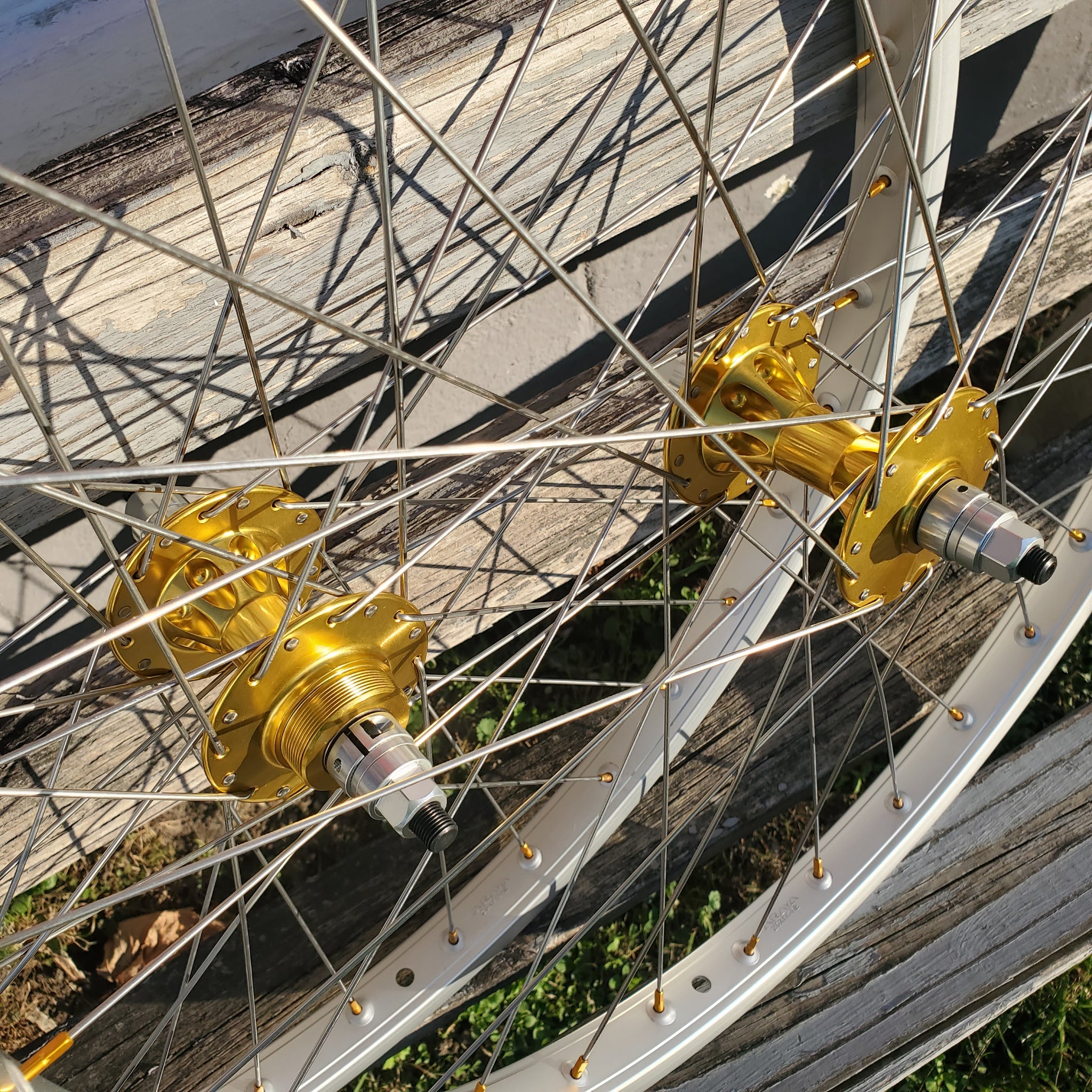 26" Araya 7X / TNT Revolver BMX Wheels - Pair - Silver / Gold - BMXGuru ...