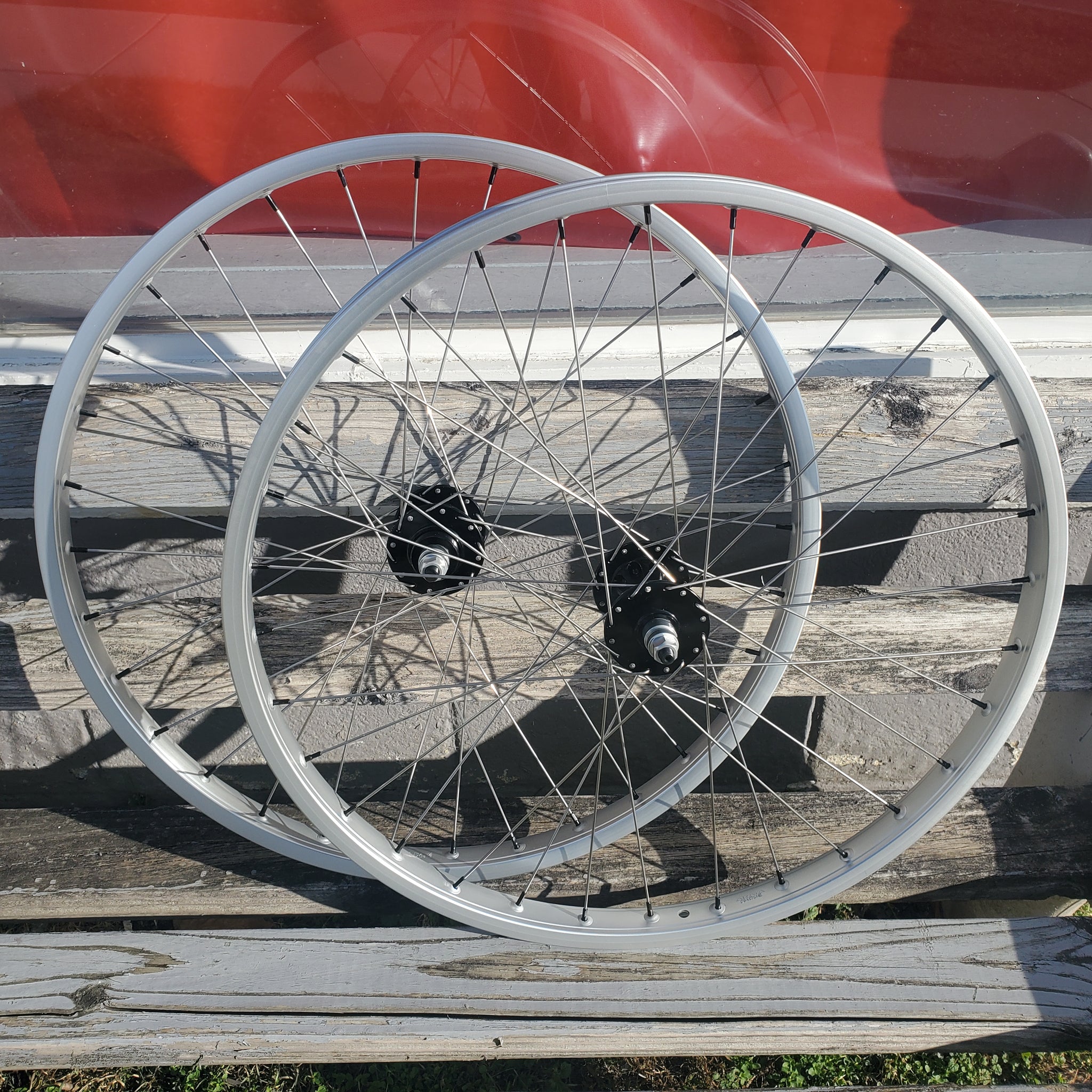 26" Araya 7X / TNT Revolver BMX Wheels - Pair - Silver / Black ...