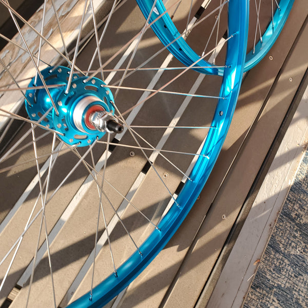 29" Double Wall Wheelset - 36H - Sealed Bearing - Freewheel - Aqua Blu ...