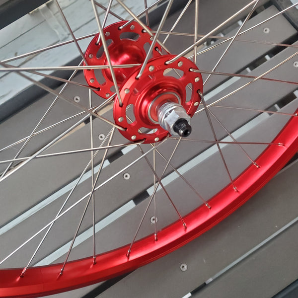 26" Double Wall Wheelset - 36H - Sealed Bearing - Freewheel - Red *BLE ...