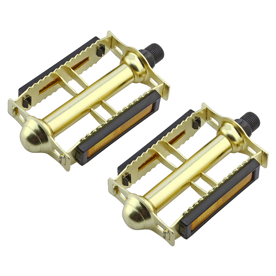 Steel Rat Trap Road / BMX Pedals - KKT Style - 9/16" - Gold - BMXGuru ...