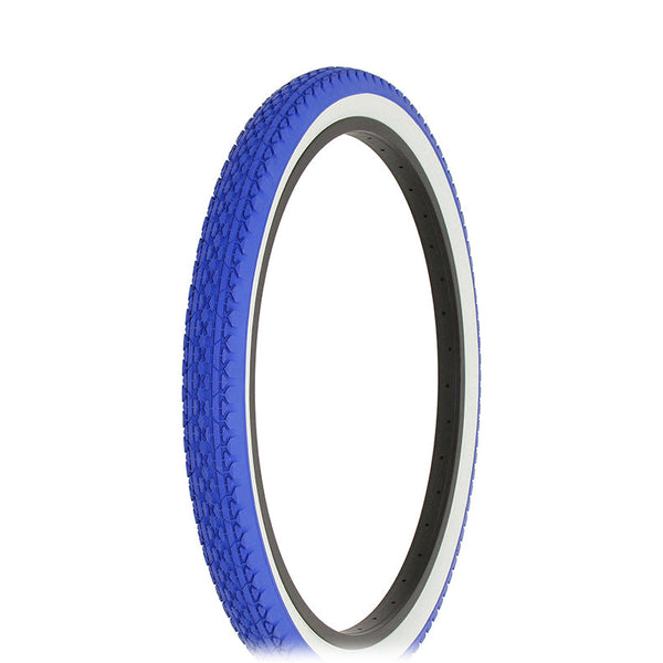 24x2.125 Innova Goodyear-style Cruiser Tread Tire - Blue w/ Whitewall ...