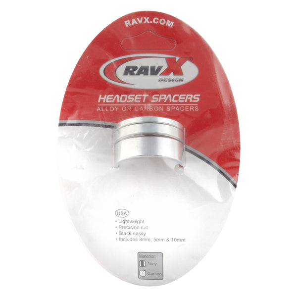 RavX Aluminum Headset Shim/Spacer 3-pc Kit - 1-1/8" - Silver - BMXGuru ...