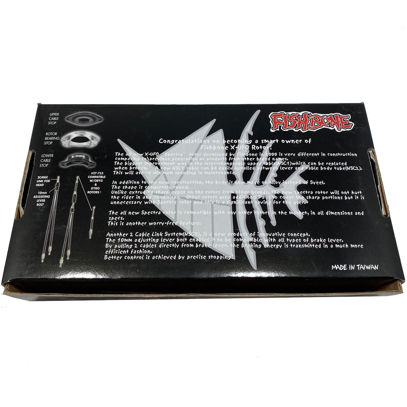 Fishbone X-UFO Cable Detangler System w/ cables - 1-1/8" - Black - NOS ...