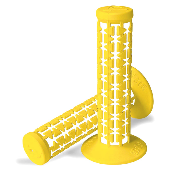 AME Dual BMX Grips - Flanged - Yellow over White - Made in the USA ...