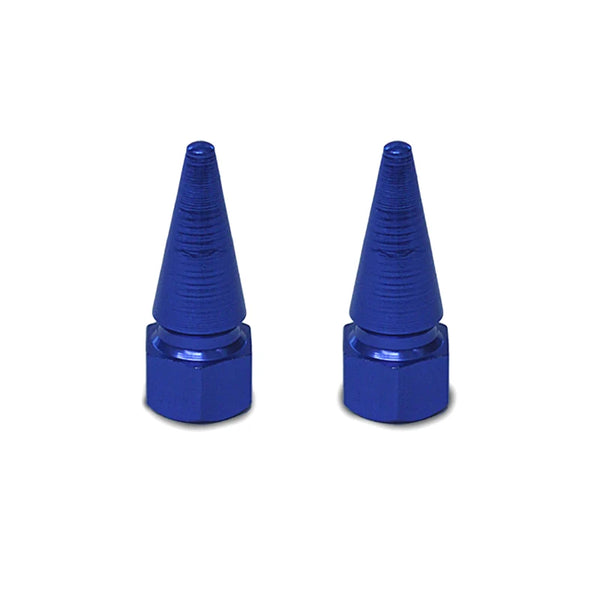 Schrader Valve Caps - 1" Aluminum Spike - Pair - Blue - BMXGuru.com / C ...