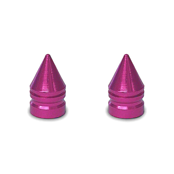 Schrader Valve Caps - 1/2" Aluminum Spike - Pair - Pink - BMXGuru.com ...