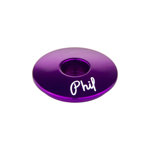 Phil Wood 1-1/8" Aluminum Stem Cap - Purple - Made in the USA - BMXGuru ...