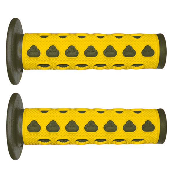 SE Racing S-1E Dual Ply BMX Grips - Flanged - Yellow over Black ...
