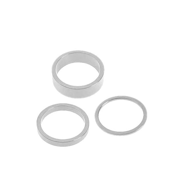 Theory Aluminum Headset Shim/Spacer 3-pc Kit - 1-1/8" - Silver ...