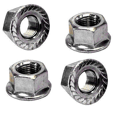 Steel Flanged Axle Nuts - 3/8" x 26t - Set of 4 - Chrome - BMXGuru.com ...