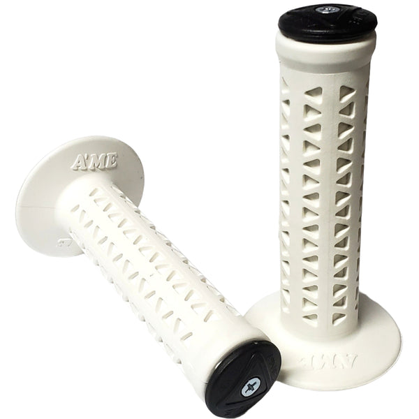 AME Unitron 702 retro BMX grips - A'ME - White - BMXGuru.com / C&W Cycle
