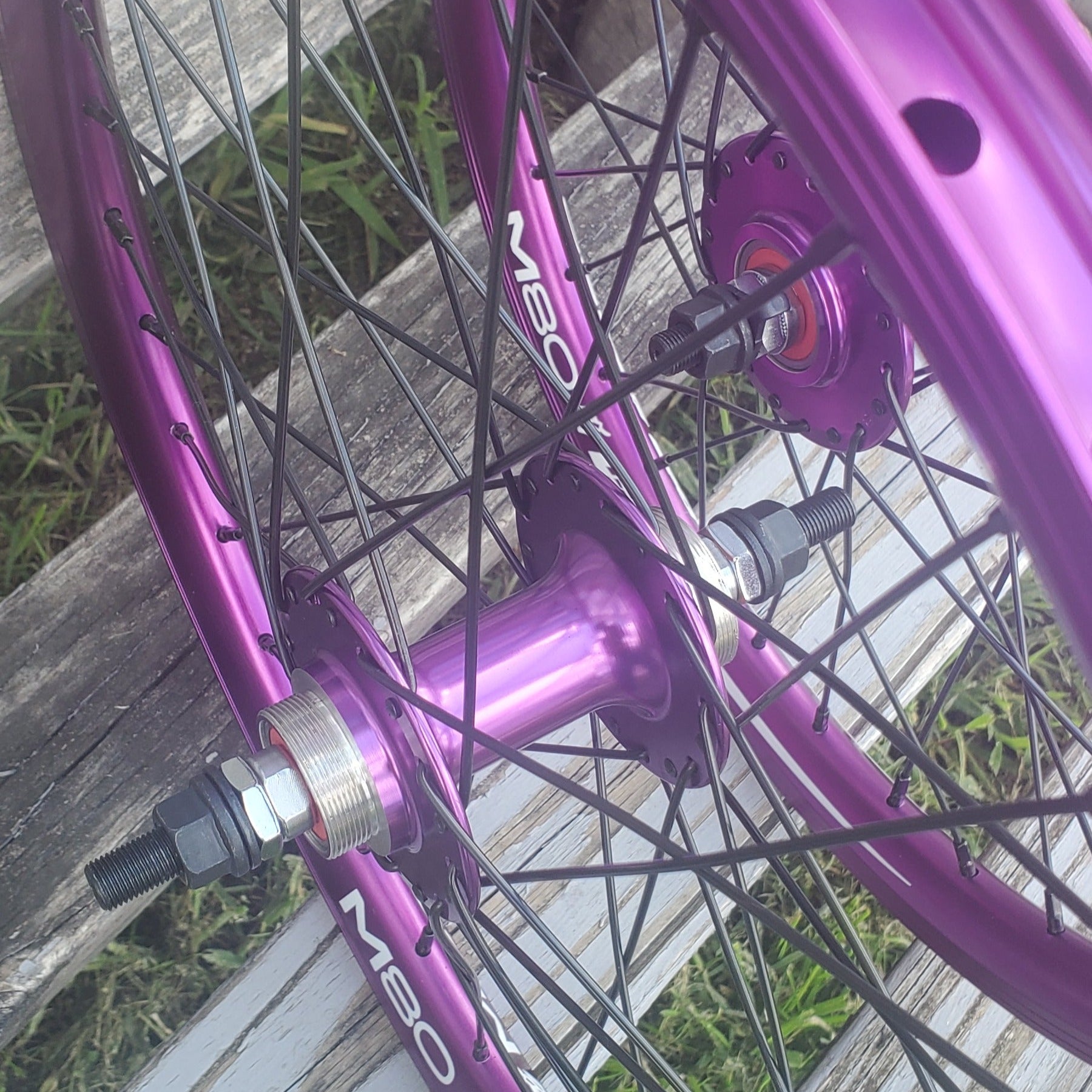 20" TNT M80X Sealed High Flange Flip-Flop BMX Wheelset - Pair - Purple ...