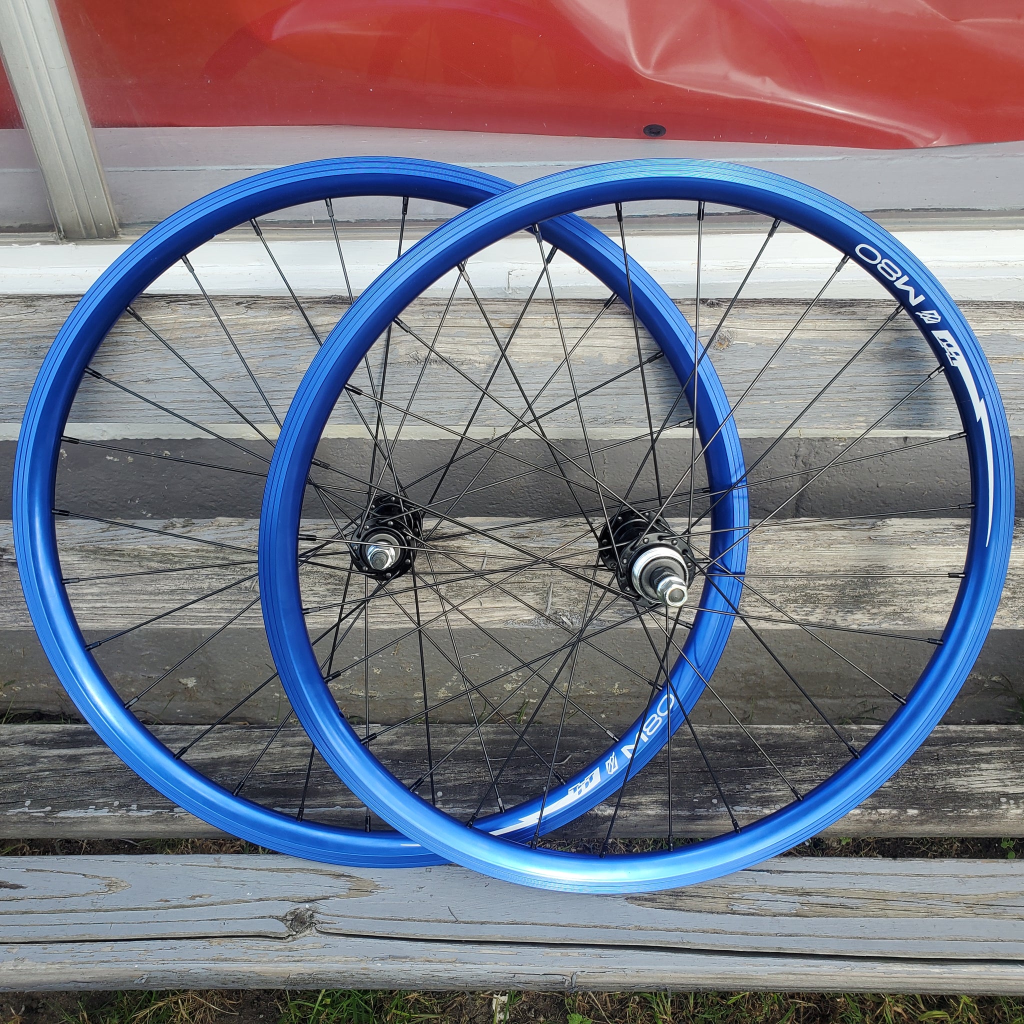 24" TNT M80X Freewheel BMX Wheelset - Pair - Blue - BMXGuru.com / C&W Cycle