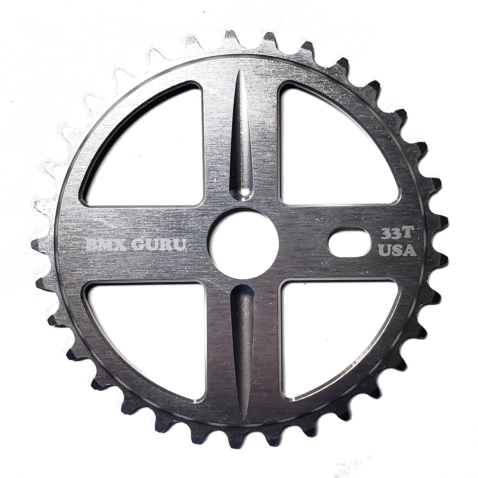 BMXGuru 33t Bolt Drive BMX Aluminum Sprocket / Chainwheel - Silver - U ...