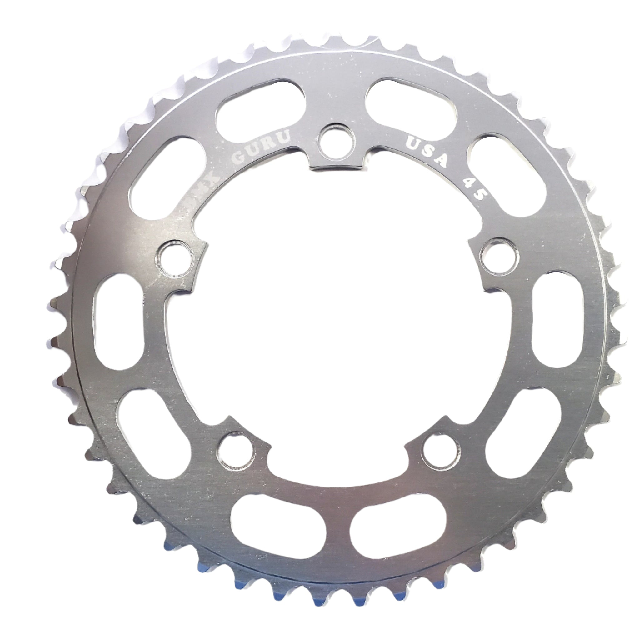 BMXGuru 45t BMX Chainring - Silver - 110mm 5-bolt - USA Made - BMXGuru ...