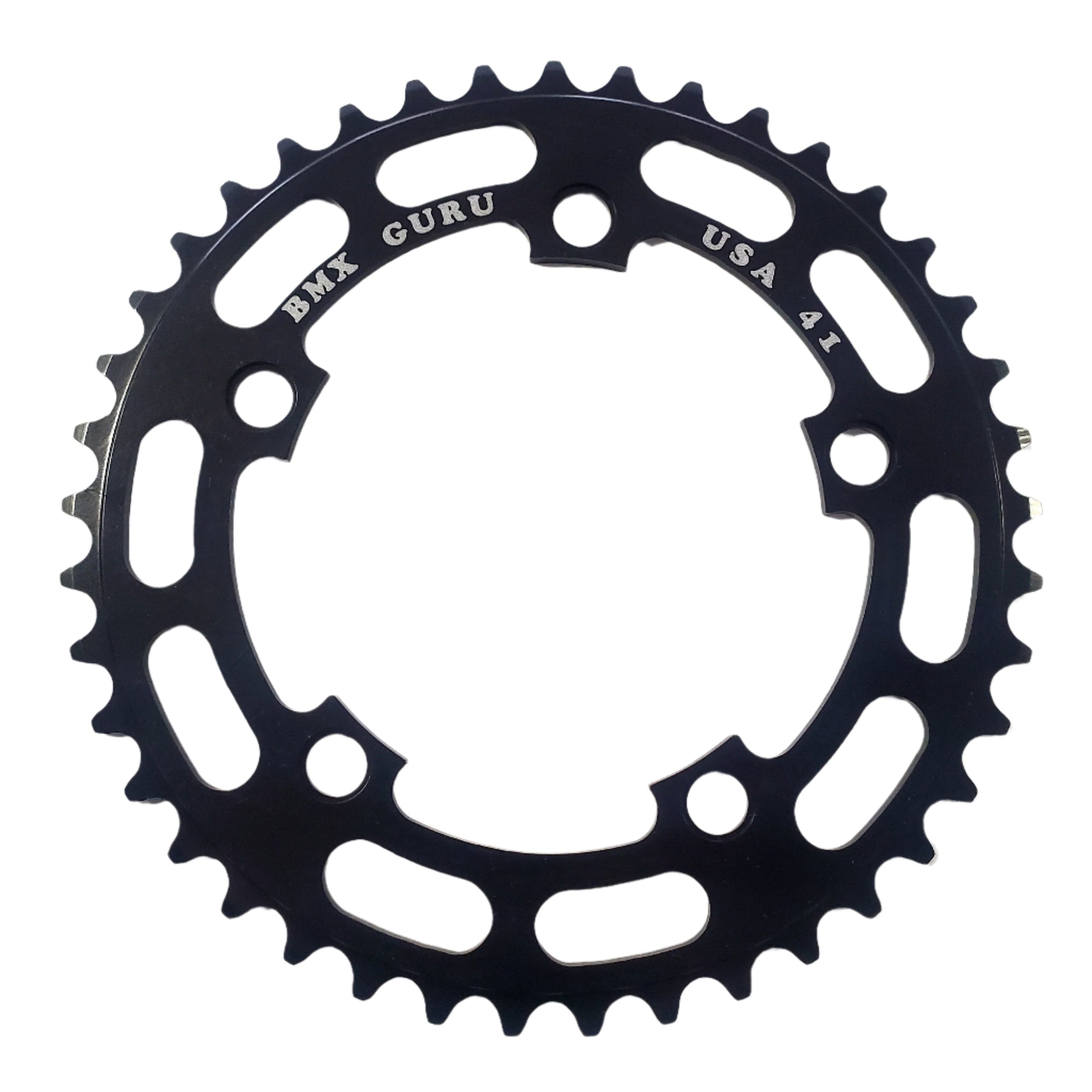 BMXGuru 41t BMX Chainring - Black - 110mm 5-bolt - USA Made - BMXGuru ...