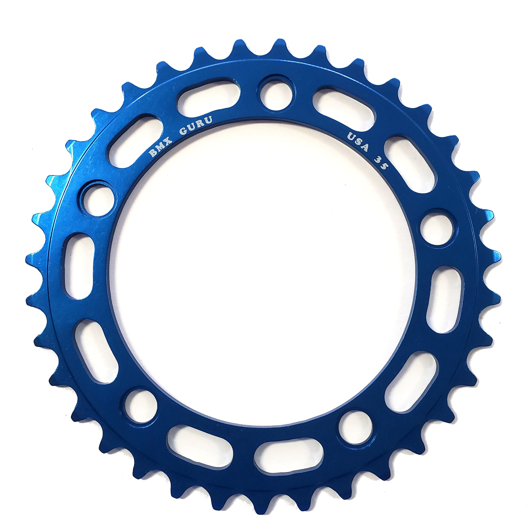 BMXGuru 35t BMX Chainring - Blue - 110mm 5-bolt - USA Made - BMXGuru ...