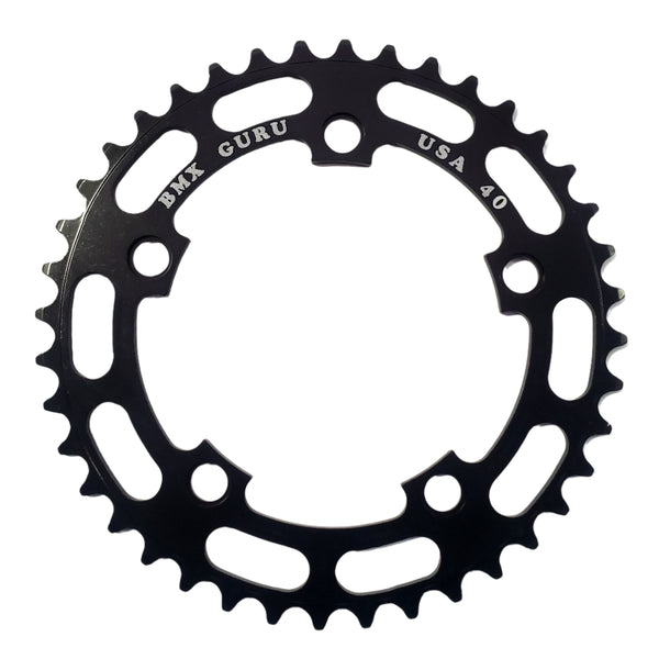 BMXGuru 40t BMX Chainring - Black - 110mm 5-bolt - USA Made - BMXGuru ...