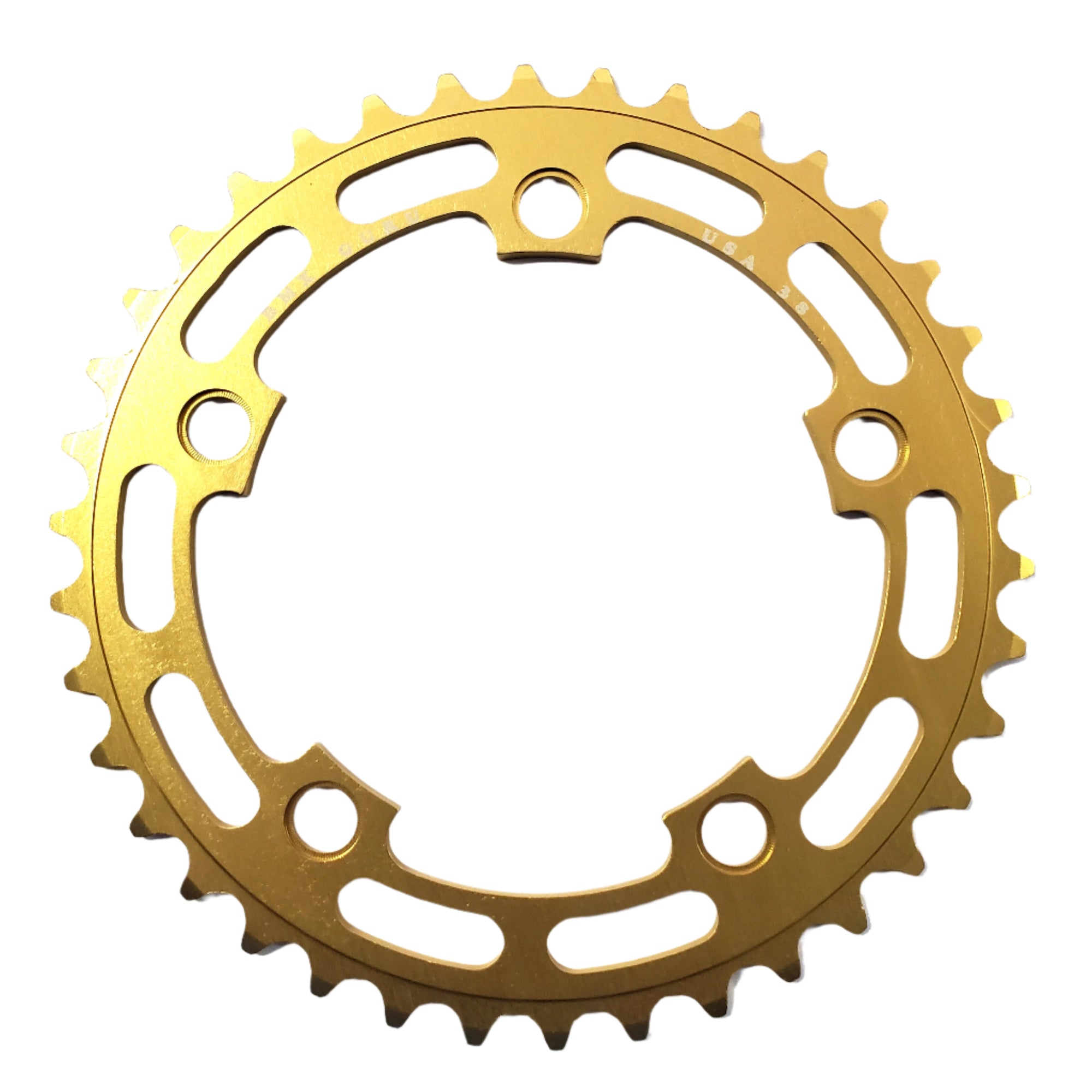 BMXGuru 38t BMX Chainring - Gold - 110mm 5-bolt - USA Made - BMXGuru ...