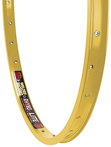 24" Sun Rhyno Lite XL Double Wall BMX Rim - 36H - Gold Anodized ...