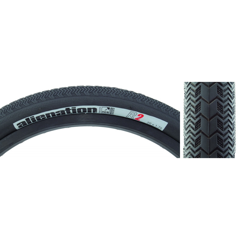 20x1.75 Alienation TCS R2 Folding Rear BMX Race Tire - 85psi - Black ...