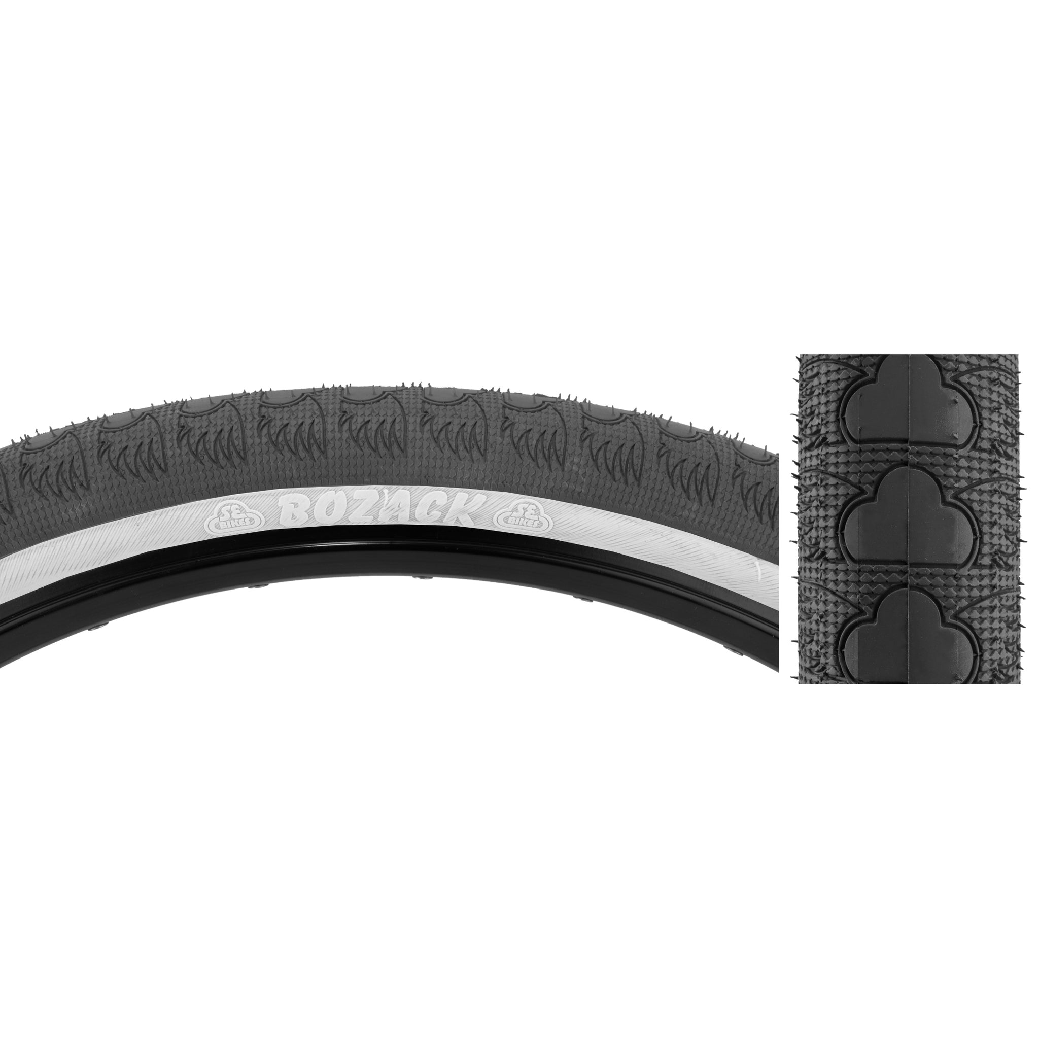 26x2.4 SE Racing Bozack BMX Tire - Black w/ Whitewall - BMXGuru.com / C ...