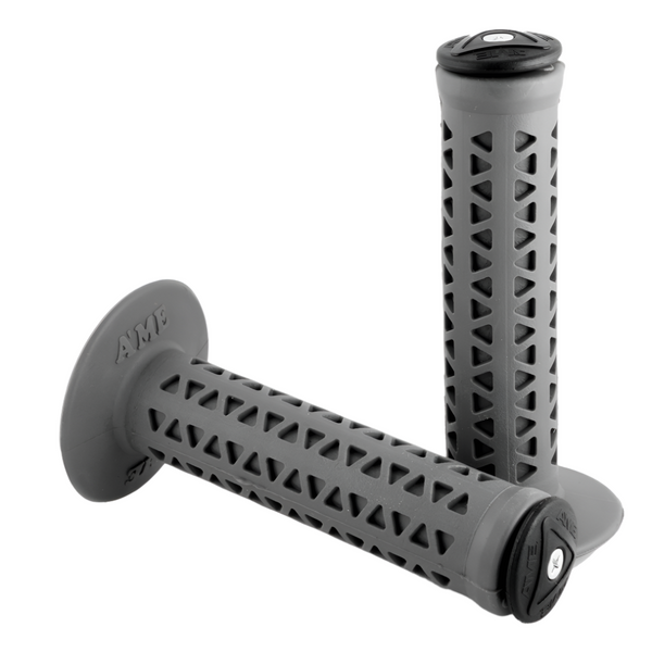 AME Unitron 702 retro BMX grips - Flanged - Gray - BMXGuru.com / C&W Cycle