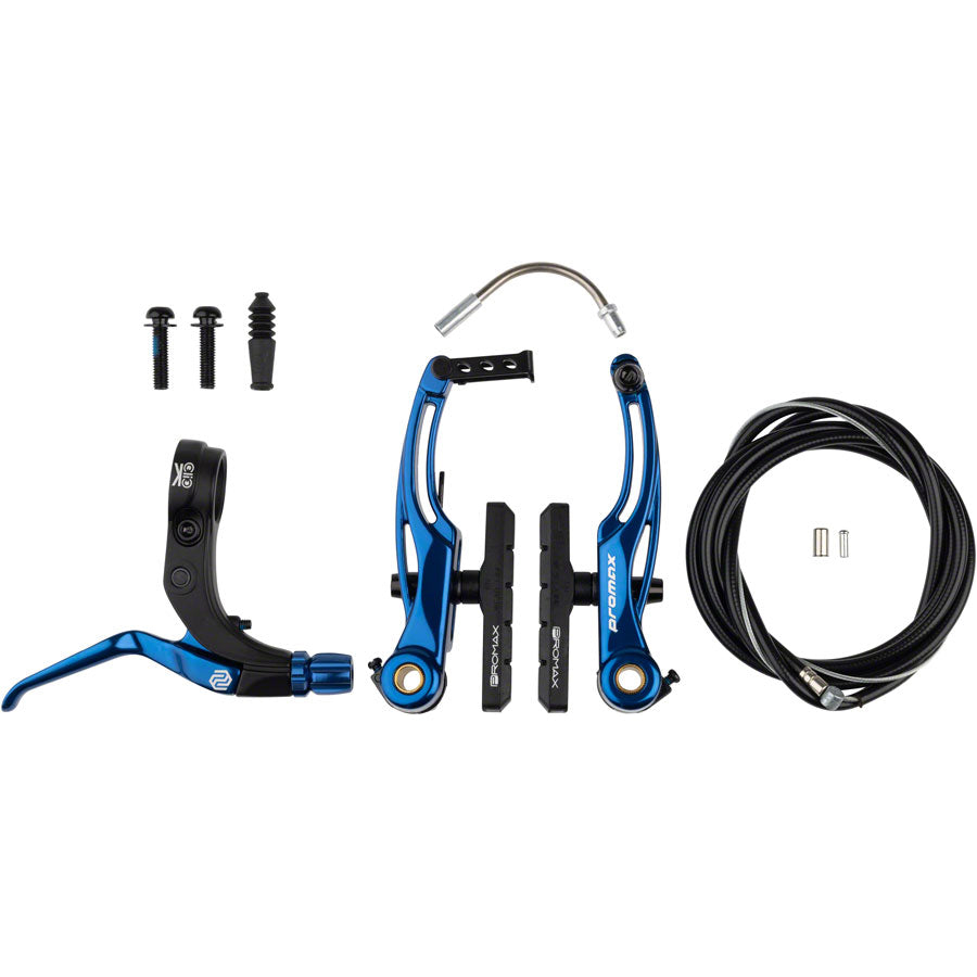 Promax P-1 / Click Pro BMX V-Brake Kit - Long Reach (108mm) - Blue ...