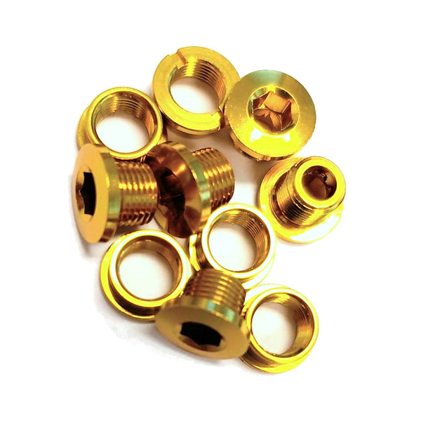 MCS Single Alloy Chainring Bolts - 5 bolts - Gold - BMXGuru.com / C&W Cycle