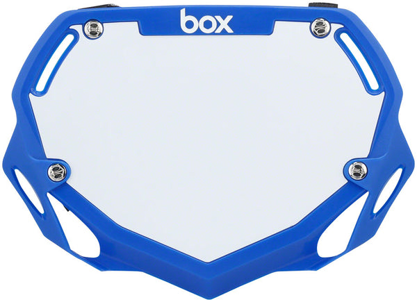 Box Two Pro BMX Number Plate - Blue + White - BMXGuru.com / C&W Cycle