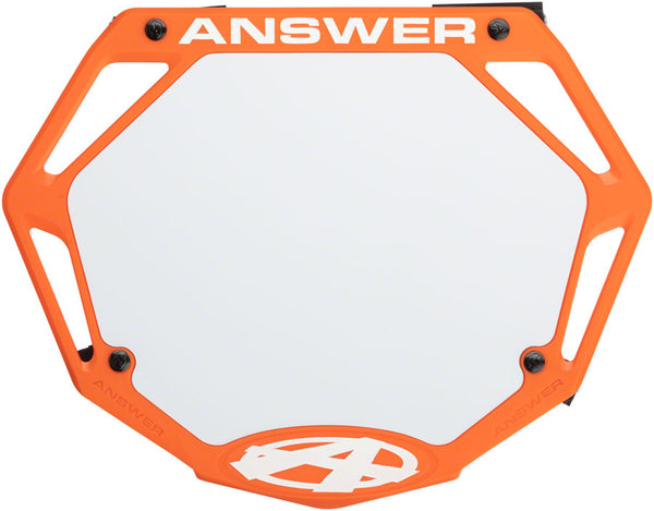 Answer BMX Pro 3D Number Plate - Orange - BMXGuru.com / C&W Cycle