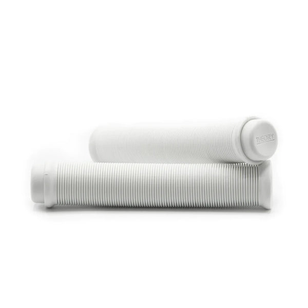 Theory Data Grips w/ Bar Ends - Flangeless - White - BMXGuru.com / C&W Cycle