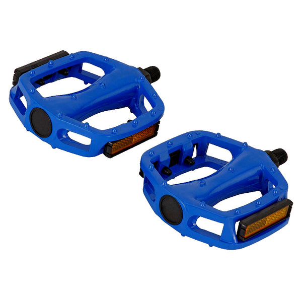 Alloy BMX Platform Pedals - 1/2" - Blue - BMXGuru.com / C&W Cycle