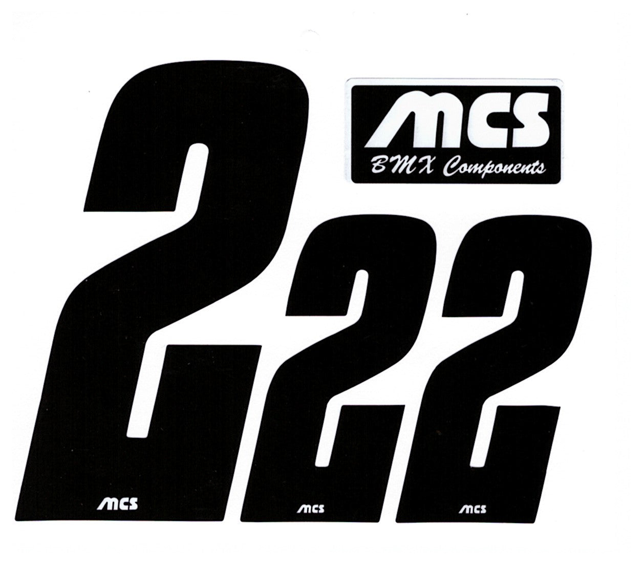 MCS BMX Number Sheet for Numberplate & Sideplate - Set of 3 # - Black ...
