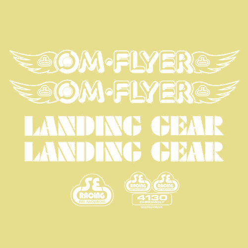 SE Racing "OM Flyer" BMX Decal Set - White - BMXGuru.com / C&W Cycle